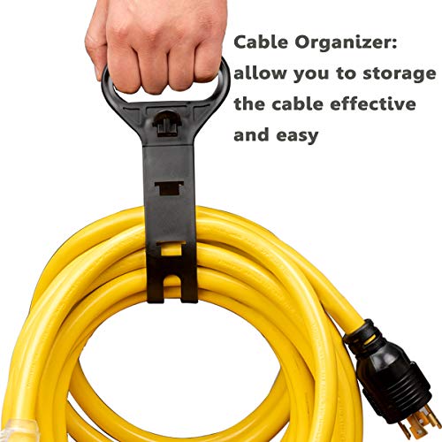 Yodotek 25FT Heavy Duty Generator Extension Cord,NEMA L5-30P/Three 5-15R, 3 Prong 10 Gauge Flexible Generator Cable, Generator Power Cord,30Amp 3750 Watts Yodotek