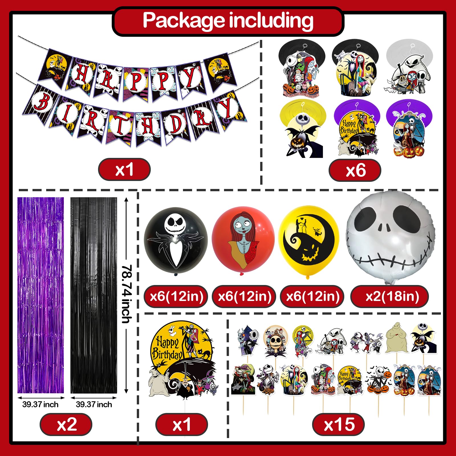 Nightmare Birthday Party Decorations Jack and Sally Birthday Party Decorations Halloween Nightmare Party Decorations Nightmare Cupcake Topper Nightmare Before Cake Decorations Nightmare Birthday