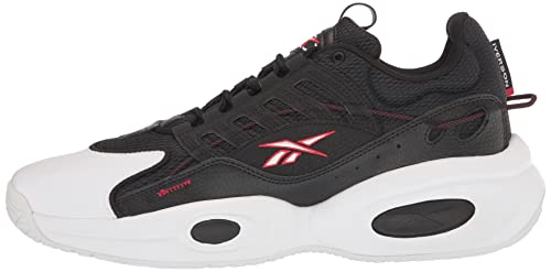 Reebok Unisex Solution Mid Basketball Shoe, Black/White/Vector Red, 11 US Men