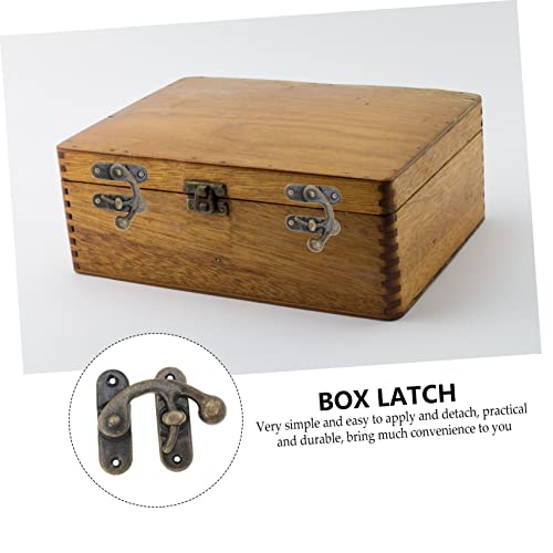 MAJHER 3pcs Buckle Buckle Cabinet Hinges Cabinet Hardware Wooden Jewelry Box Antique Right Hook Hinges for Kitchen Cabinets Cabinet Hasp Latches Right Hook Horn Lock Case Right Lock Hook