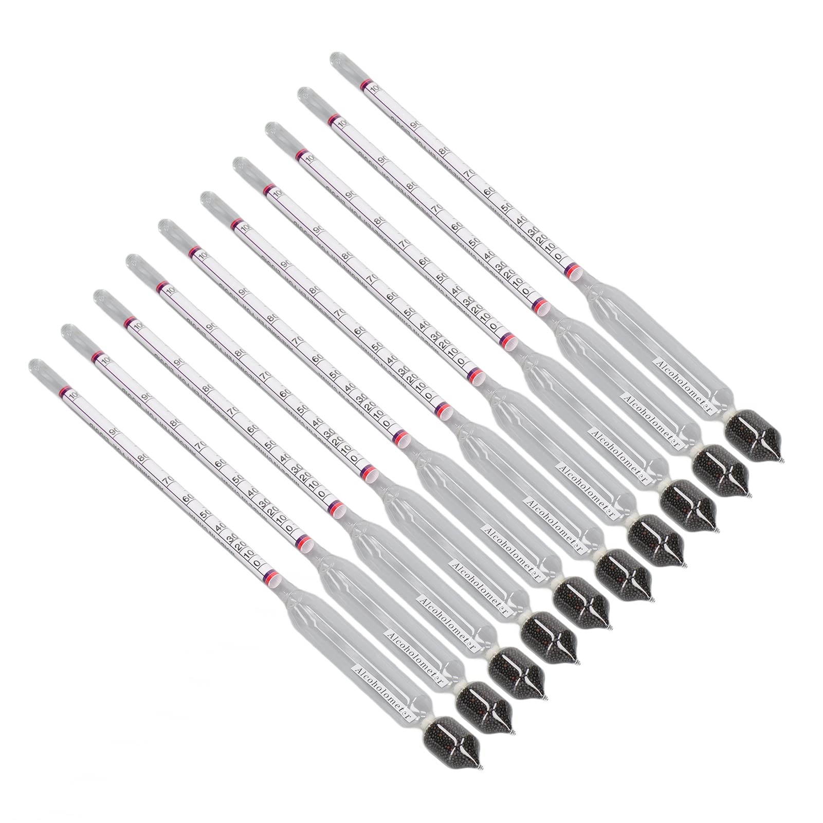 Wine Meter, Glass Temperature Resistance 0-100 Scale Sensitive Response 1° Accuracy Hydrometer for Office