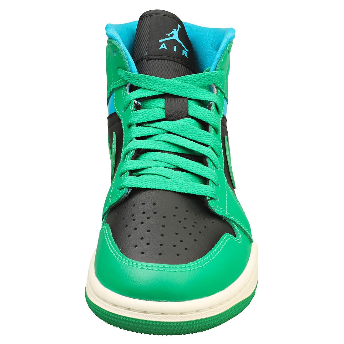 Nike Air Jordan 1 Mid Womens Black/Lucky Green-Aquatone Size 9