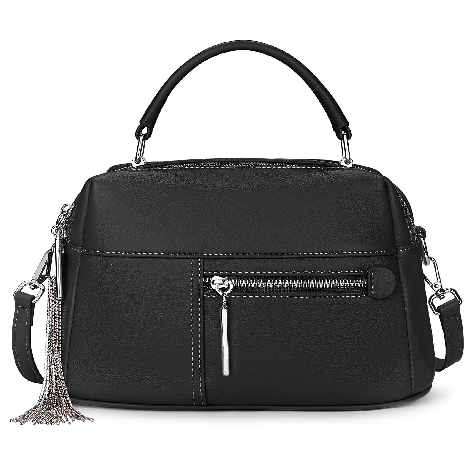 YALUXE Genuine Leather Shoulder Bags for Women Top Handle Handbag Small Cross-body Bag