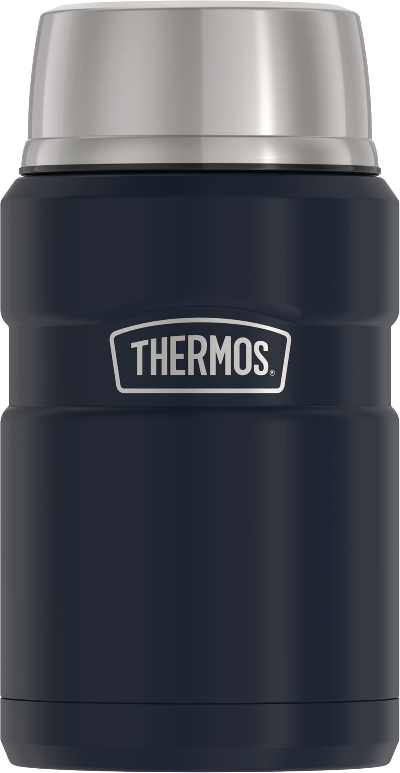 THERMOS Stainless King 40 Ounce Vacuum-Insulated Beverage Bottle + 24 Ounce Vacuum-Insulated Food Jar, Midnight Blue