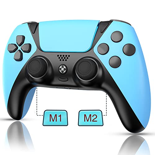 TOPAD Ymir Wireless Remote for PS4 Controller,Blue Gamepad Control for Playstation 4 Controller, Upgraded Elite Pa4 Controllers with Vibration, Turbo and 2 Remappable Back Buttons (2023 New Modded)