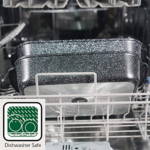 S·KITCHN Set of 3 Nonstick Roasting Pan Baking Dishes for Lasagna, Casserole and Bread Baking Pan, Large & Deep Lasagna Pan with Handles
