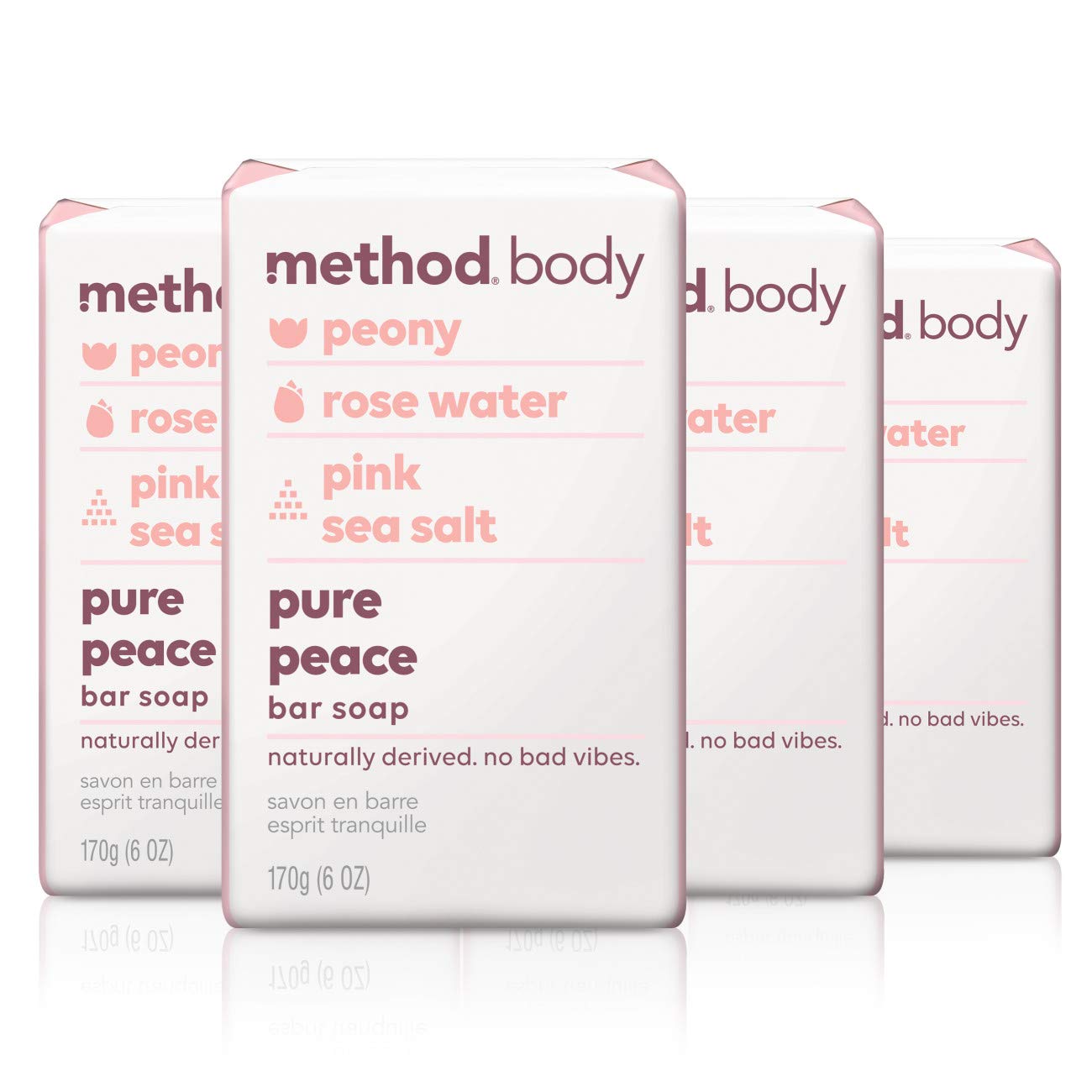 Method Bar Soap, Pure Peace, 6 oz, 4 pack, Packaging May Vary