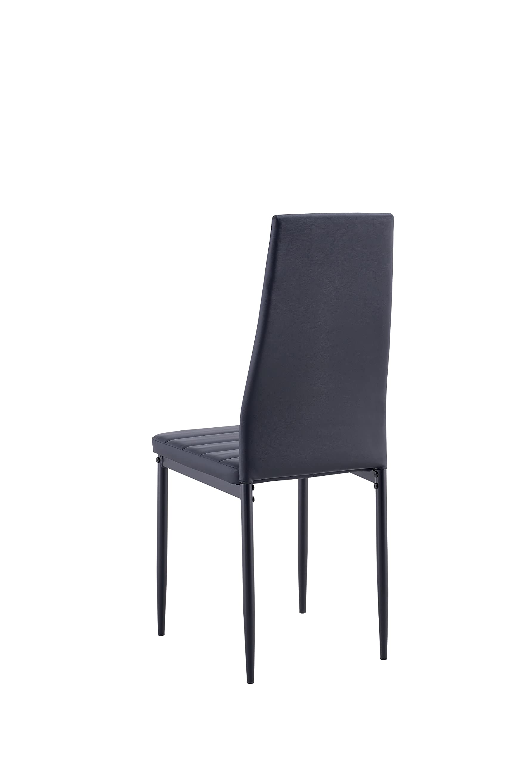 LIADTOP Set for 4, PU Leather Set of 4 Living, Modern Upholstered Side Chairs with Stable Metal Legs,for Dining Room, Kitchen, Restaurant,Black