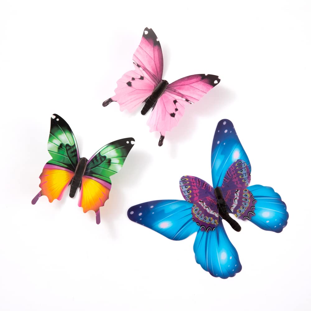 Tuosiwei 48PCS Butterfly Wall Decals - 3D Butterflies Decor for Wall Removable Mural Stickers Home Decoration Kids Room Bedroom Decor (Blue)