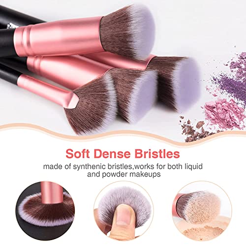 Makeup Brushes Makeup Brush Set - 16 Pcs BESTOPE PRO Premium Synthetic Foundation Concealers Eye Shadows Make Up Brush,Eyeliner Brushes(RoseGold)-Small