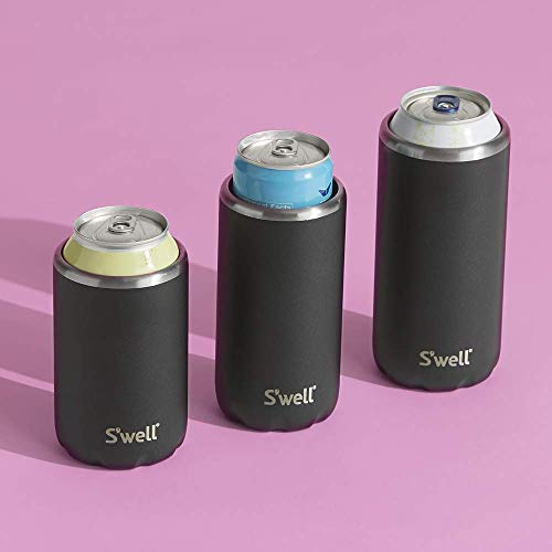S'well Stainless Steel Chiller Triple-Layered Vacuum-Insulated Keeps Drinks Cool and Hot for Longer-Dishwasher-Safe BPA-Free for Travel, 12oz Cans and Bottles, Onyx