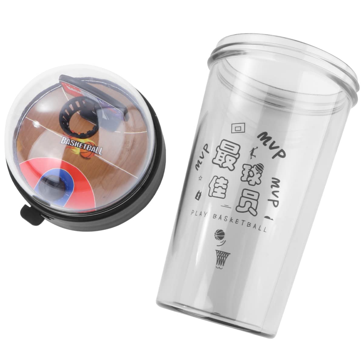Tofficu Basketball Water Bottle Plastic Water Cup 500ml Creative Shooting Basket Water Bottle Fun Water Bottle Basketball Game Bottle for Students(Black)