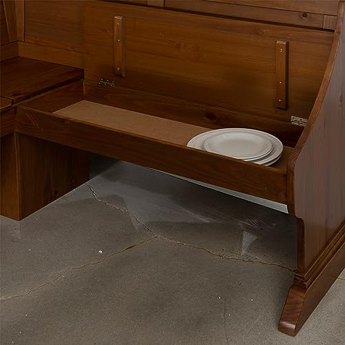 Linon Pine Breakfast Table and Bench Patrik Nook