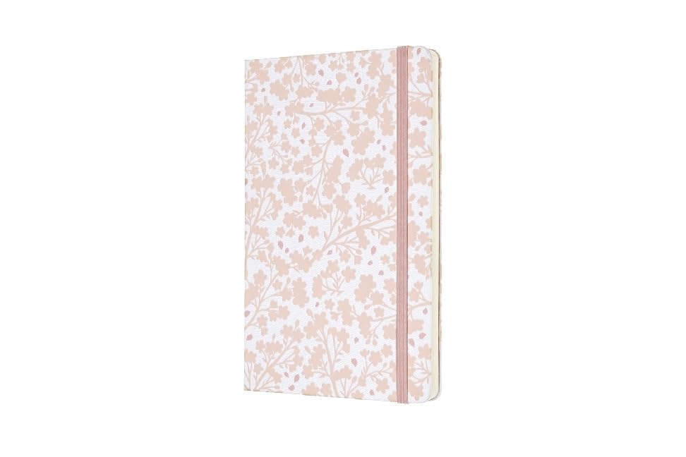 Moleskine Limited Edition Sakura Notebook, Hard Cover, Large (5" x 8.25") Plain/Blank, White, 240 Pages (LESU02QP062)