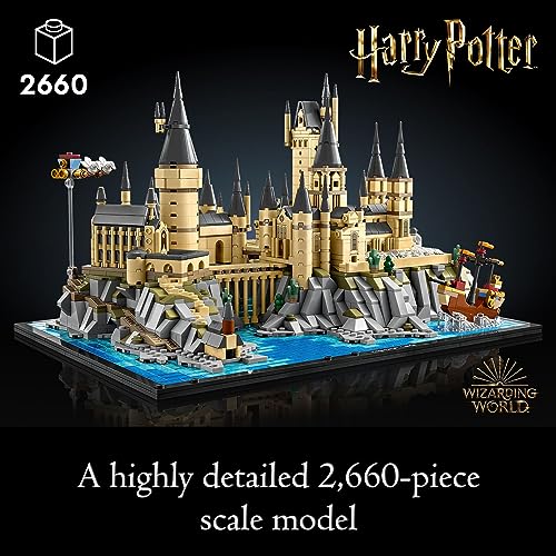 LEGO Harry Potter Hogwarts Castle and Grounds Building Set, Display Model Gift Idea for Adults, Collectible Playset to Celebrate Harry Potter Birthday, 76419