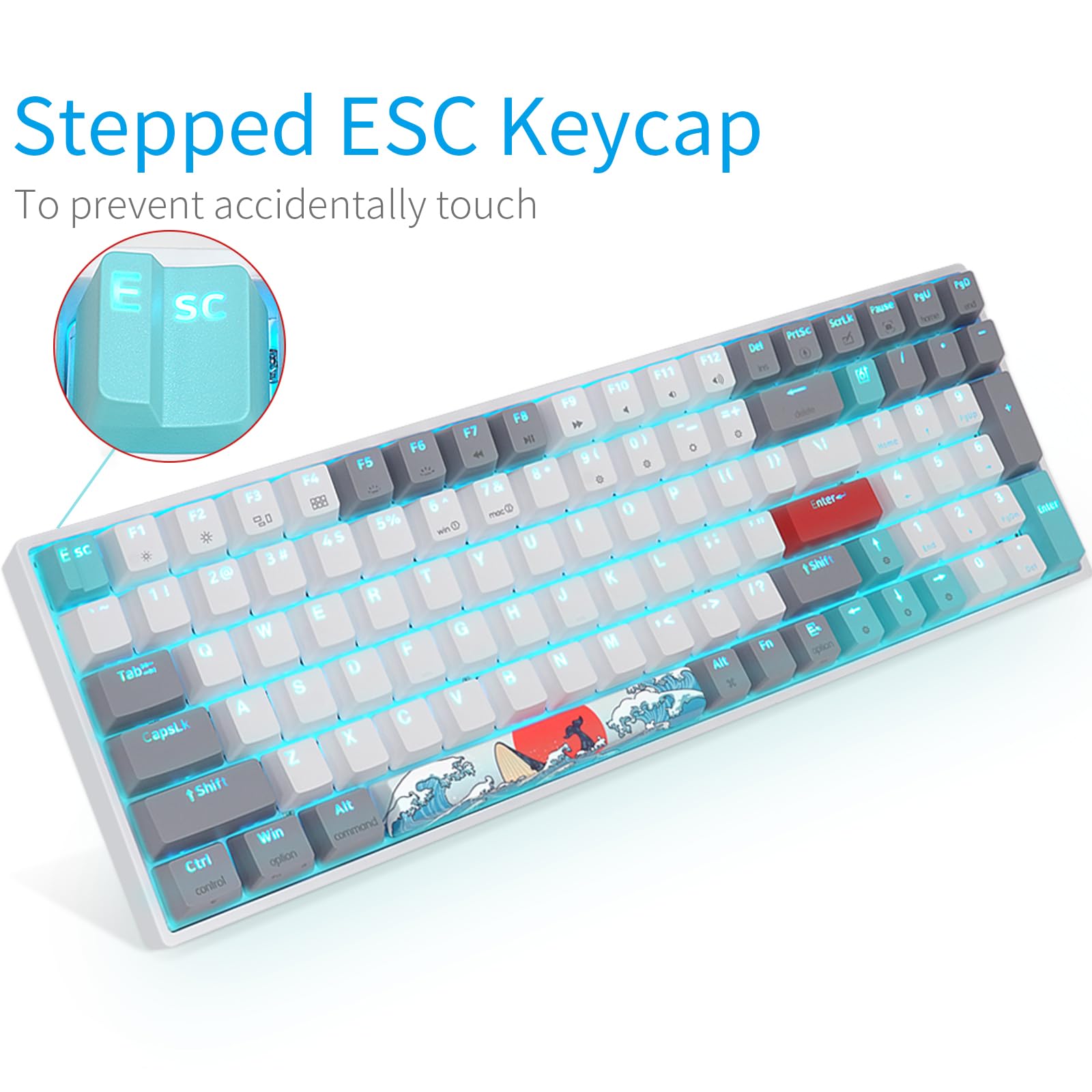 SKYLOONG SK96 O-Ring Gasket Gaming Keyboard Full Size Hot Swappable Wired Mechanical Keyboard RGB Programmabl Compatible Computer/Laptop