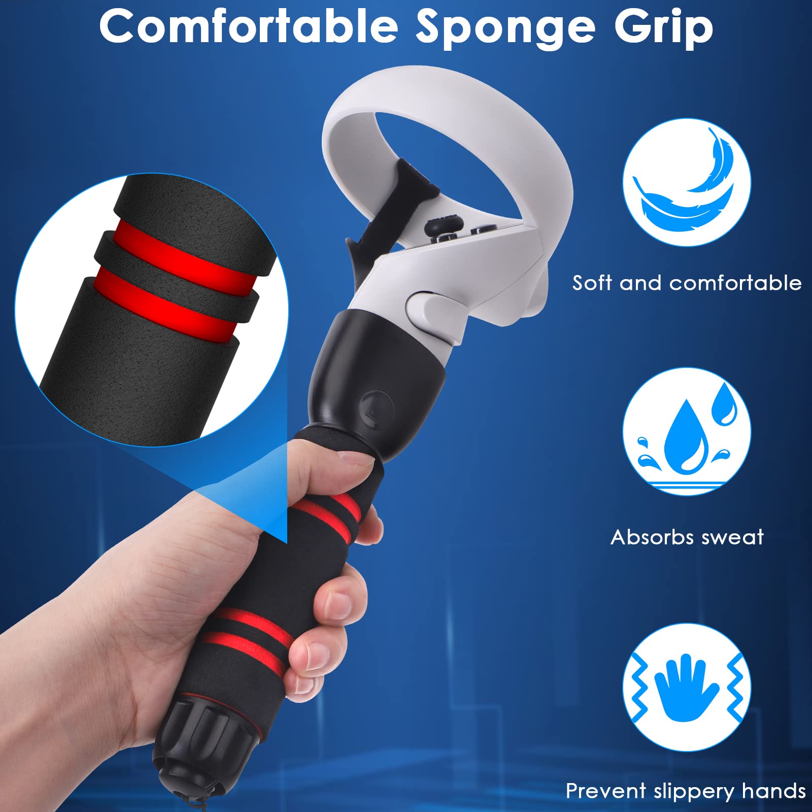 YOGES VR Game Handle Accessories Compatible with Oculus Meta Quest 2 (VR Ball Game Handle + Beat Saber Handle)