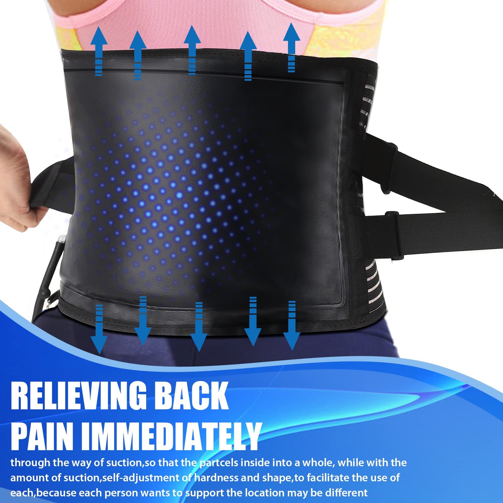 XEYOW Version Lumbar Back Support Belt for Pain Relief, Adjustable Compression Hardness&Shape, Breathable Grain Way Support Belt, Neck Stretcher for Lifting Sciatica Scoliosis Herniated Disc
