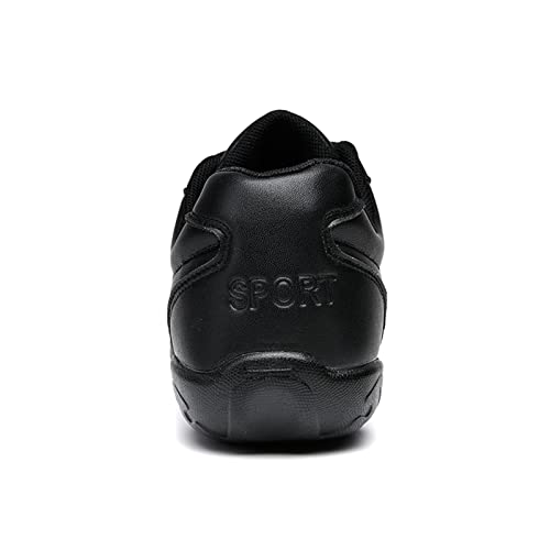 NIYAOSM Cheer Shoes Adults Black Dance Shoes Youth Womens Cheerleading Shoes Training Athletic Comfortable Sneakers Flats Black Size 5