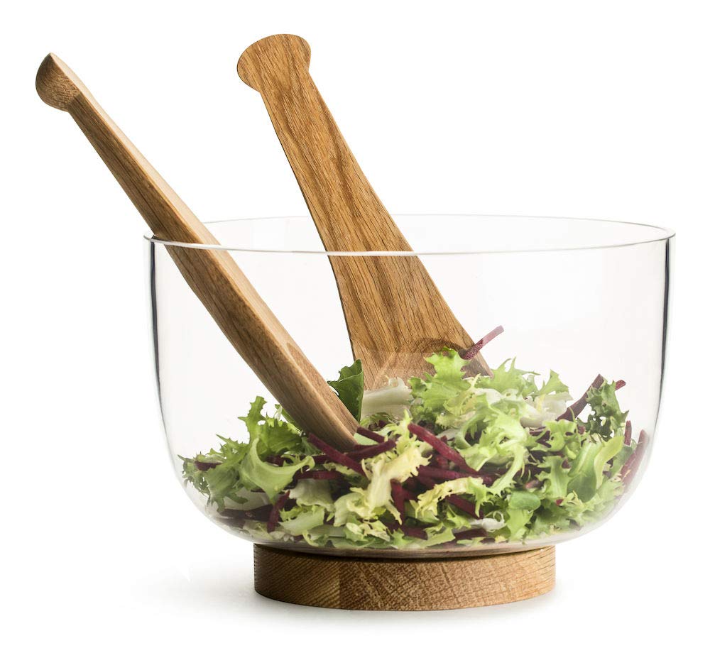Sagaform Nature Collection Oak Salad Servers, 9.5-Inch, Wood