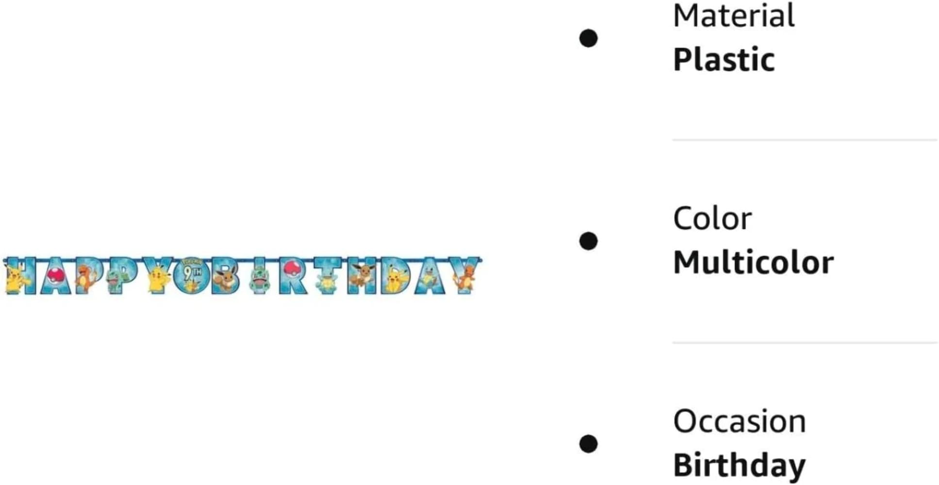 Multicolor Pokemon Jumbo Add An Age Letter Banner - 10.5' x 10" (Pack Of 1) - Perfect For Themed Celebrations