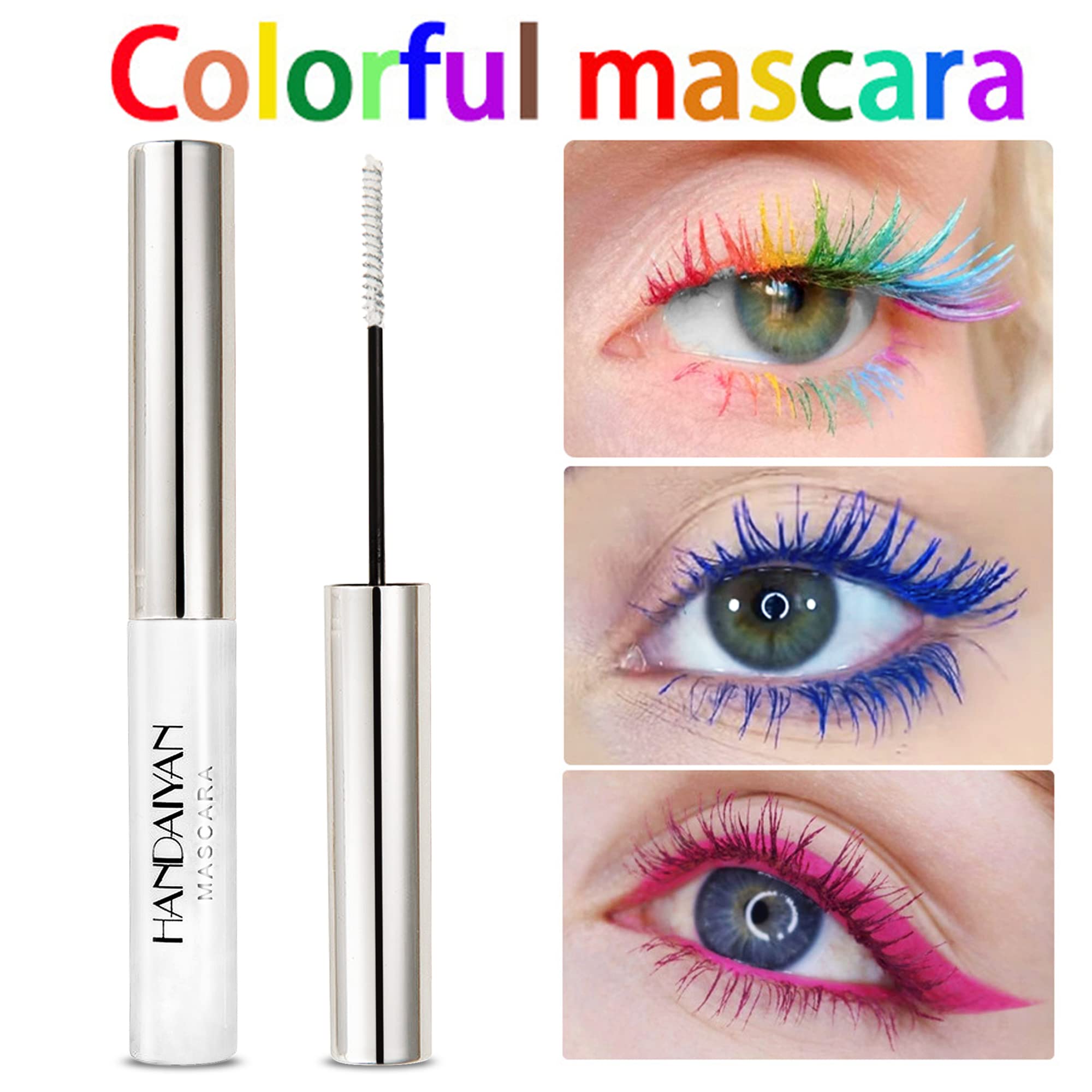 Witcrskm Mascara Makeup For Women, Colorful Mascara (2#White)