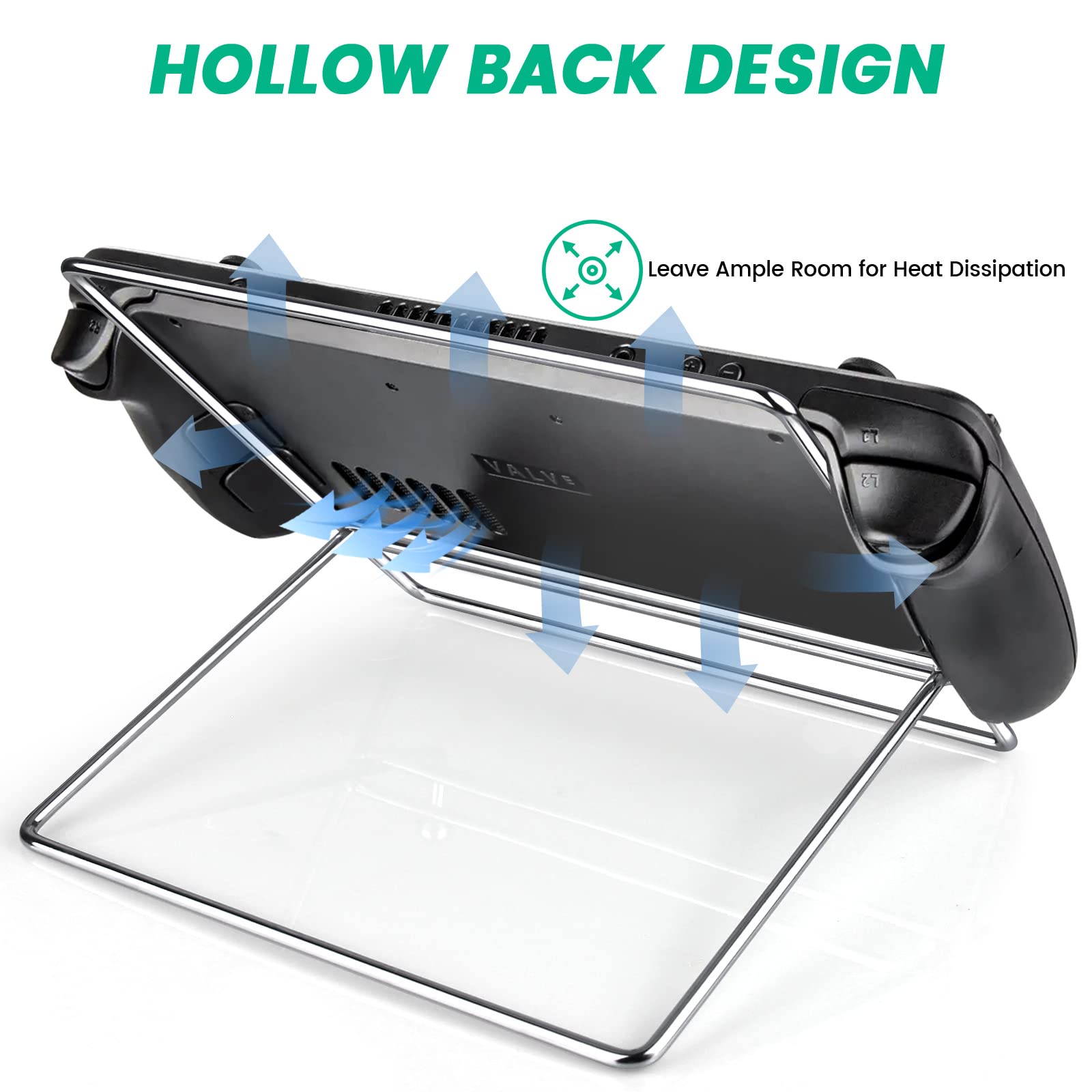 YEAOI Stand for Steam Deck 2022, for Valve Steam Deck Dock, Aluminum Alloy Playstand, Easy Installation, Detachable