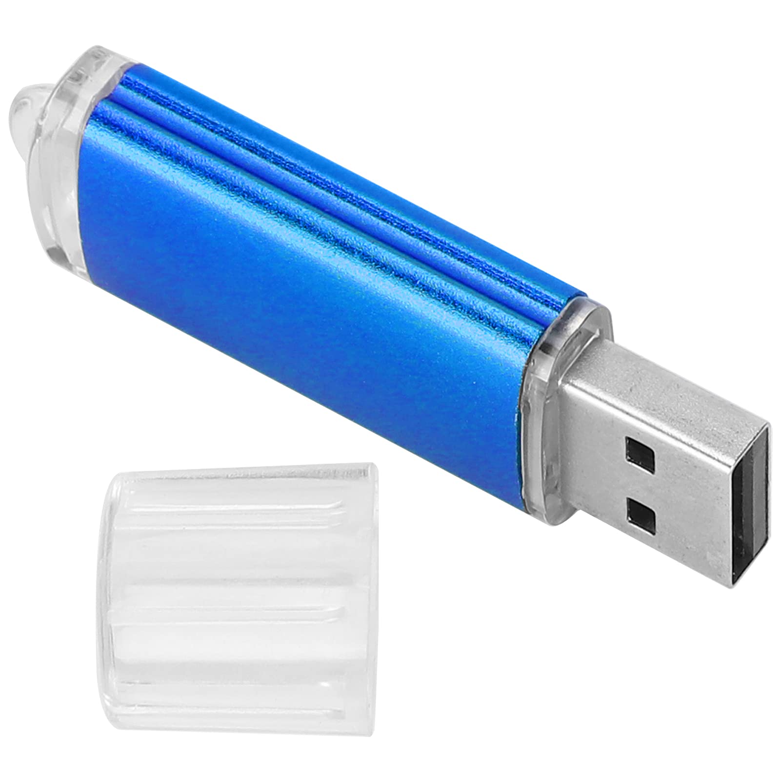 Yoidesu USB2.0 Memory Stick, Portable Storage Memory Stick Transparent Cover Blue USB Flash Drive Compatible with for Window2003/XP/Vista/7/8/10 PC Tablet(128GB)