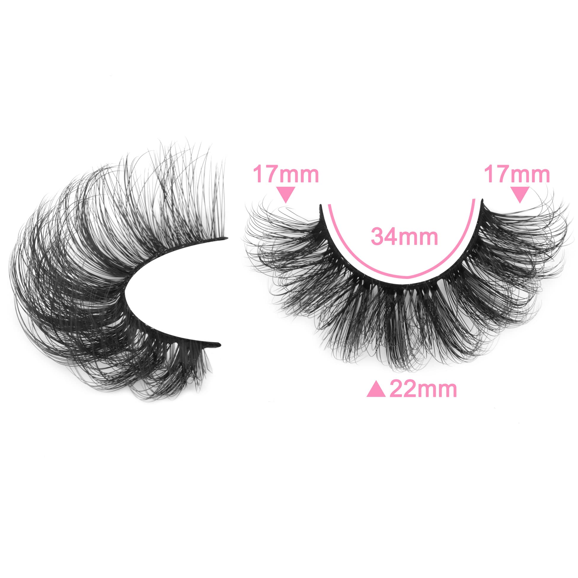 wiwoseo Lashes Mink Fluffy Dramatic False Eyelashes D Curly Faux Mink Lashes Look Like Extension 3D Effect Natural Volume Crossing Fake Eyelashes