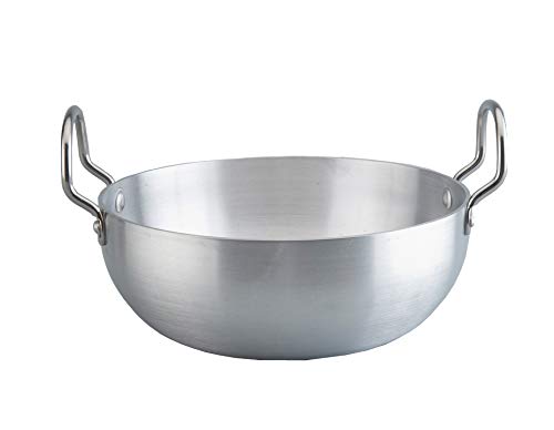 Sahishnu Online & Marketing Indian Kadai,Frying Pan,Aluminum Indian Kadai, Aluminum Kadai Size No. 13