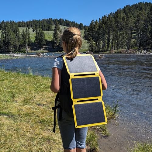 SunJack 25 Watt Foldable IP67 Waterproof ETFE Monocrystalline Solar Panel Charger with USB-C and USB-A for Cell Phones, Tablets and Portable for Backpacking, Camping, Hiking and More