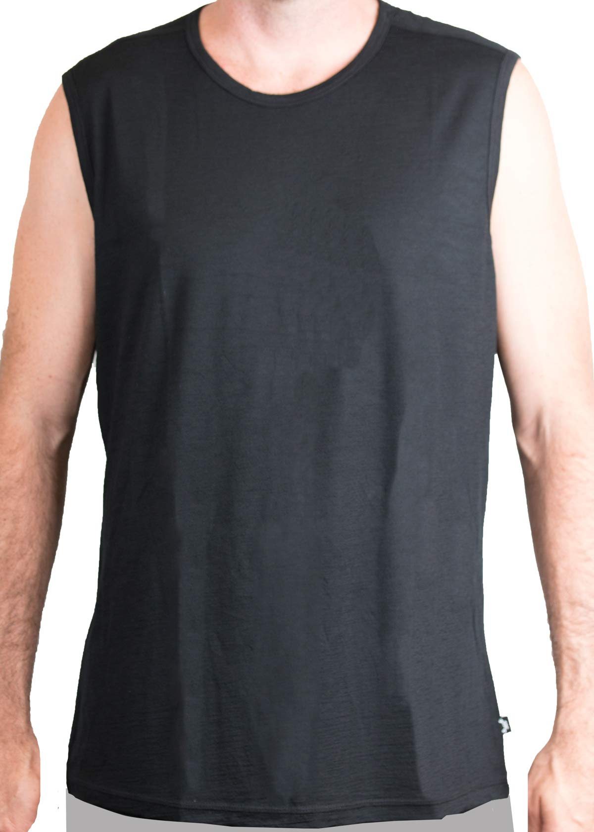 Merino 365 Men's 'Garage' Tank Top, Epic Sleevelessness Under or Casual Layer, Medium, Black