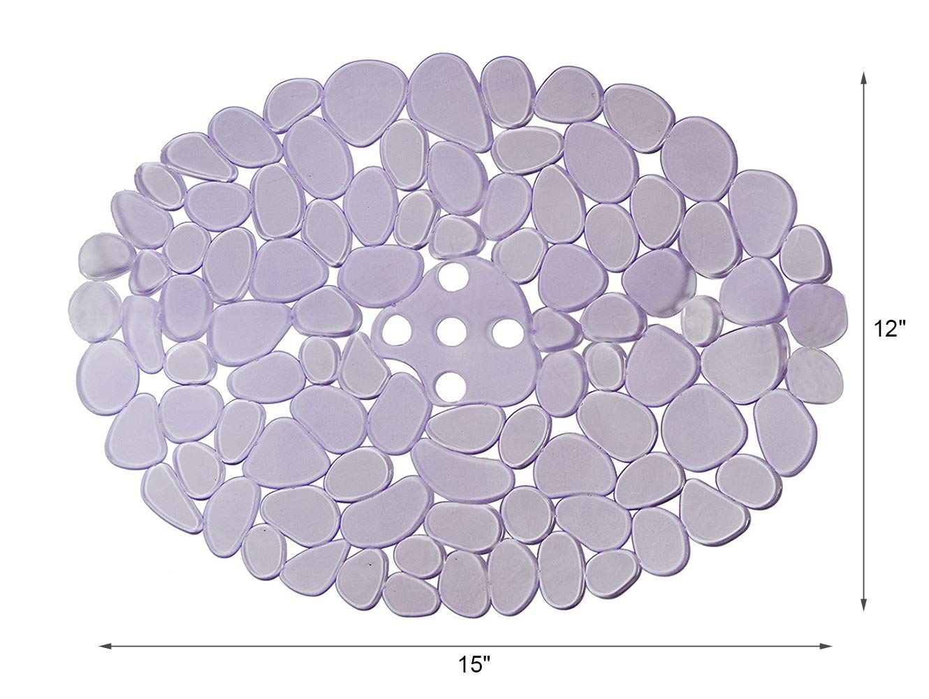 PVC Sink Mat Pad ECO-Friendly Kitchen Sink Protector Mat, Oval, 12"X15" (Lavender)