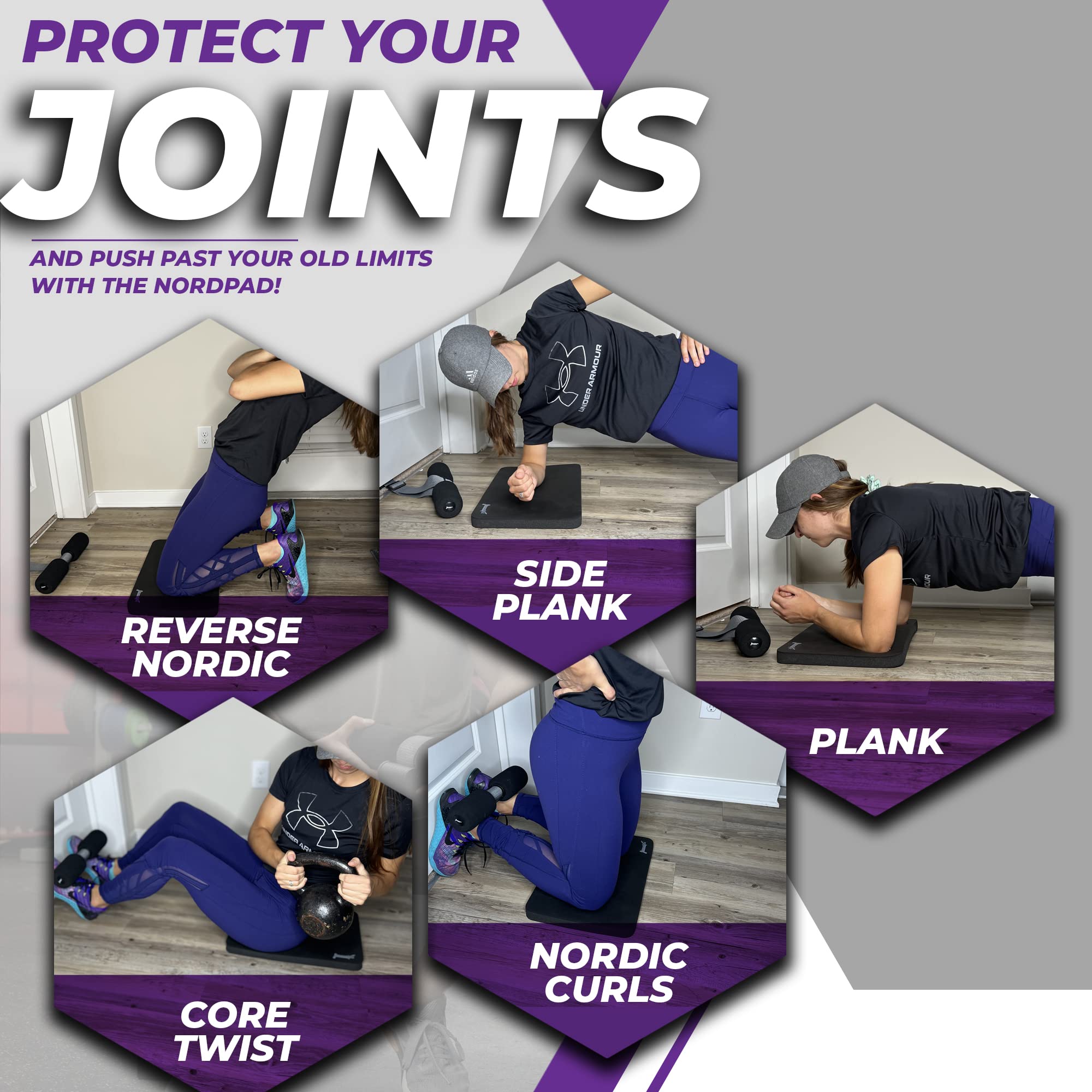 Nordstick Nordic Curl Knee Pad - Premium Soft Feel and Extra Thick 1.2" (30.5mm) - Pad Provides Cushion for Knees and Elbows - Durable & Portable Exercise Mat For Many Workouts And Everyday Tasks
