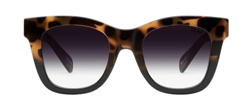 Quay - Womens Sunglasses, Square Lenses with UV Protection, Oversized Sunglasses (After Hours, Tortoise/Black)