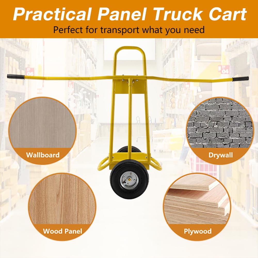 Yeeoy Panel Truck Dolly Cart, Heavy Duty Platform Truck Cart, 1200 lbs Load Capacity Drywall Sheet Cart with Wheels Handle for Garage Home Warehouse