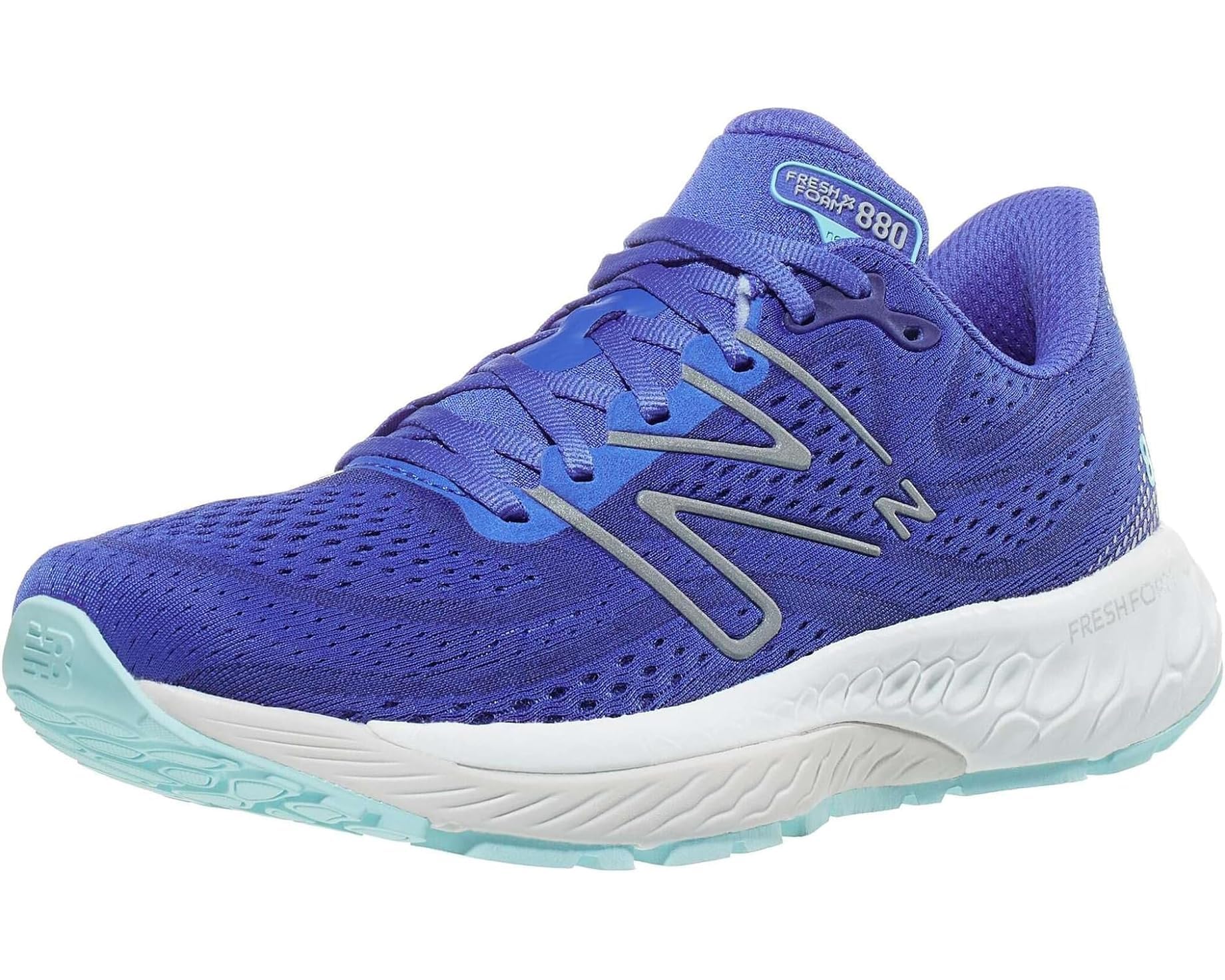 New Balance Women's W880O13 Running Shoe, Marine Blue/Bright Cyan, 7 Wide