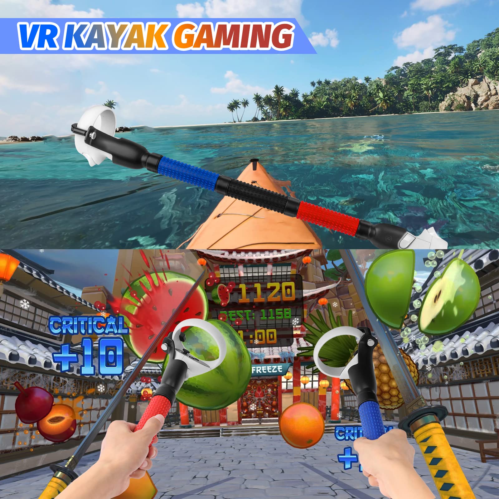 TOMSIN VR Game Handles Extension Grips for Beat Saber Accessories, VR Golf Club Attachment for Quest 2 or Rift S Controller,