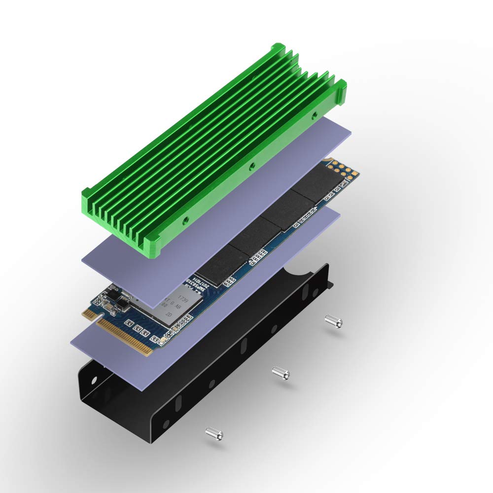 MHQJRH M.2 2280 SSD heatsink (Green)