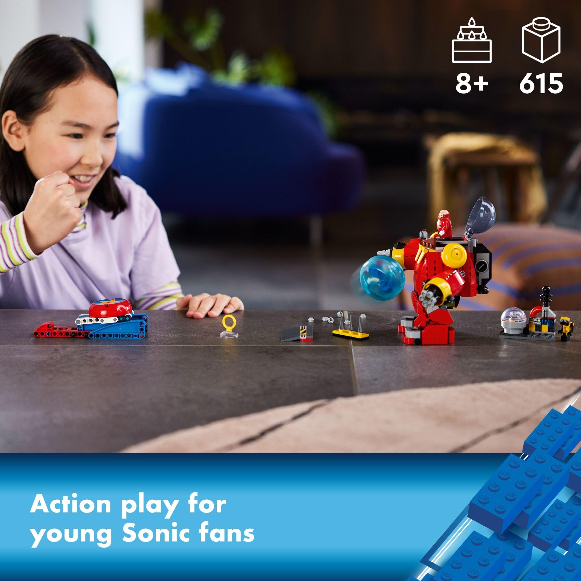 LEGO Sonic The Hedgehog Sonic vs. Dr. Eggman’s Death Egg Robot Building Toy for Sonic Fans and 8 Year Old Gamers, includes Speed Sphere and Launcher Plus 6 Sonic Figures for Creative Role Play, 76993