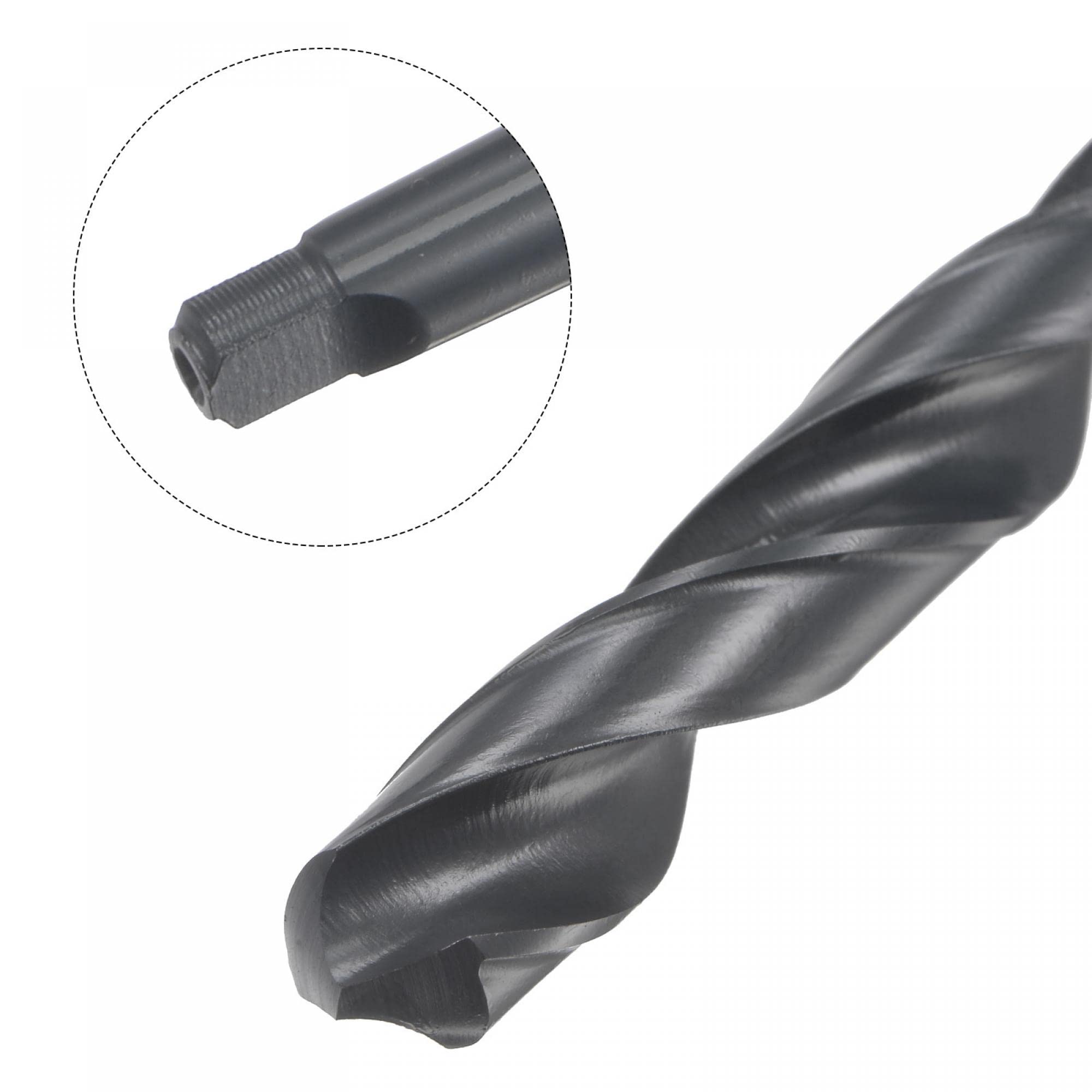 uxcell 11.7mm Twist Bit Jobber Drill Bit with MT1 Morse Taper Shank, 95mm Flute Length High-Speed Steel Black Oxide Taper Shank Drill Bits