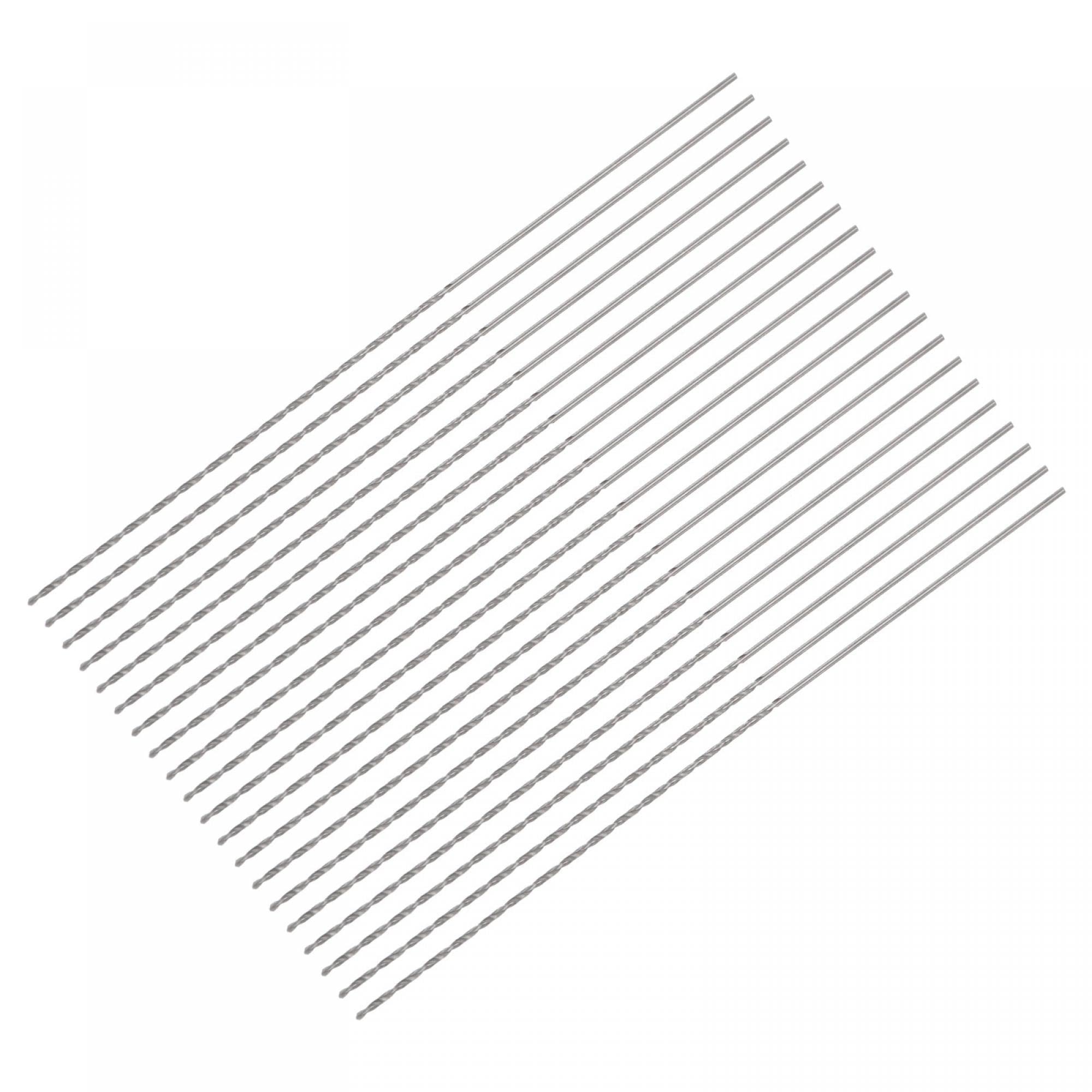 uxcell 20 Pcs 1mm Mini Micro Twist Drill Bits, High-Speed Steel Straight Shank Extra Long Drill Bit 120mm for Aluminum Alloy
