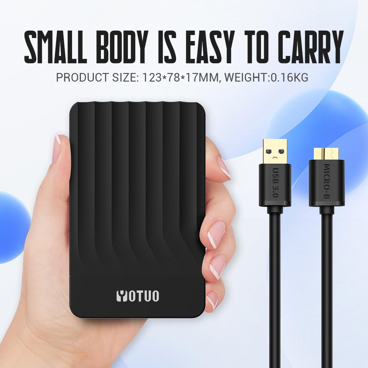 YOTUO Portable External Hard Drive 120GB Mobile HDD USB 3.0 for PC,Mac,Desktop,Laptop