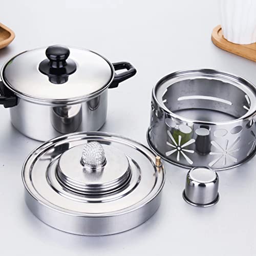 SEASD Chinese Style Stainless Steel Small Hot Pot Individual Hotel Restaurant Buffet Chafing Dish Picnic Utensils