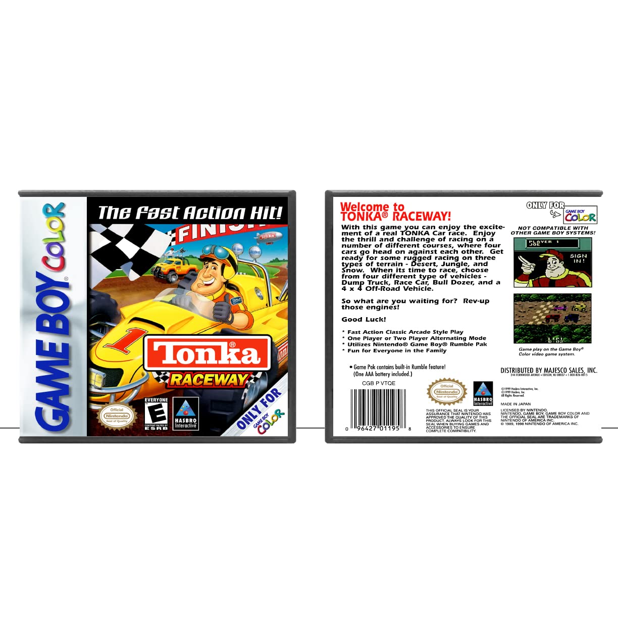 Tonka Raceway (Standard Cart) | (GBC) Game Boy Color - Game Case Only - No Game