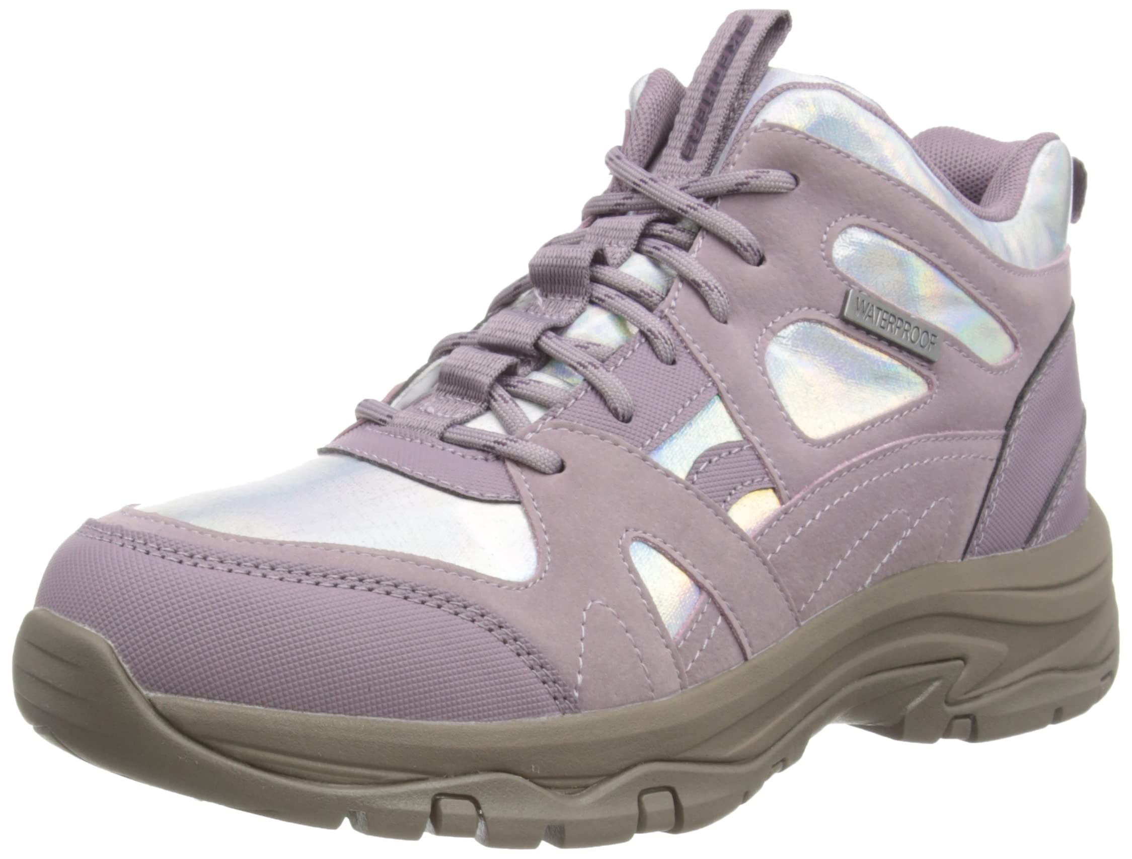 Skechers Women's Relaxed Fit Trego - Brilliant Hue Hiking Boots, Lavender, 6.5 M