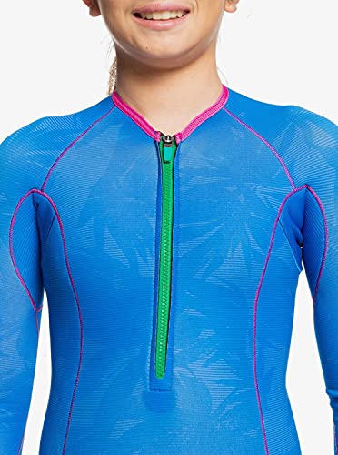 Roxy Girls 1.0 Popsurf Front Zip Long Sleeve Springsuit - Princess Blue/Beetroot Purple | 16G