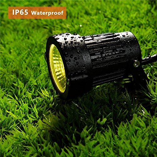 Z Outdoor Landscape LED Lighting 5W Waterproof Graden Lights COB Led Spotlights with Spiked Stand for Lawn Decorative Lamp US 3- Plug 3500K Warm White Lights (2 Packs)