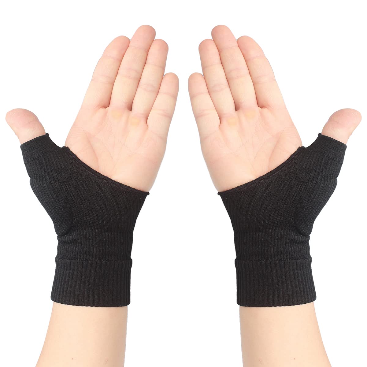 YUNYILAN Thumb Arthritis Compression Gloves(1 Pair), Elastic Compression Glove with Soft Gel Pads, Comfortable Carpal Tunnel Sleeve for Arthritis, Joint Pain, Tendonitis, Sprains (Black, Medium)