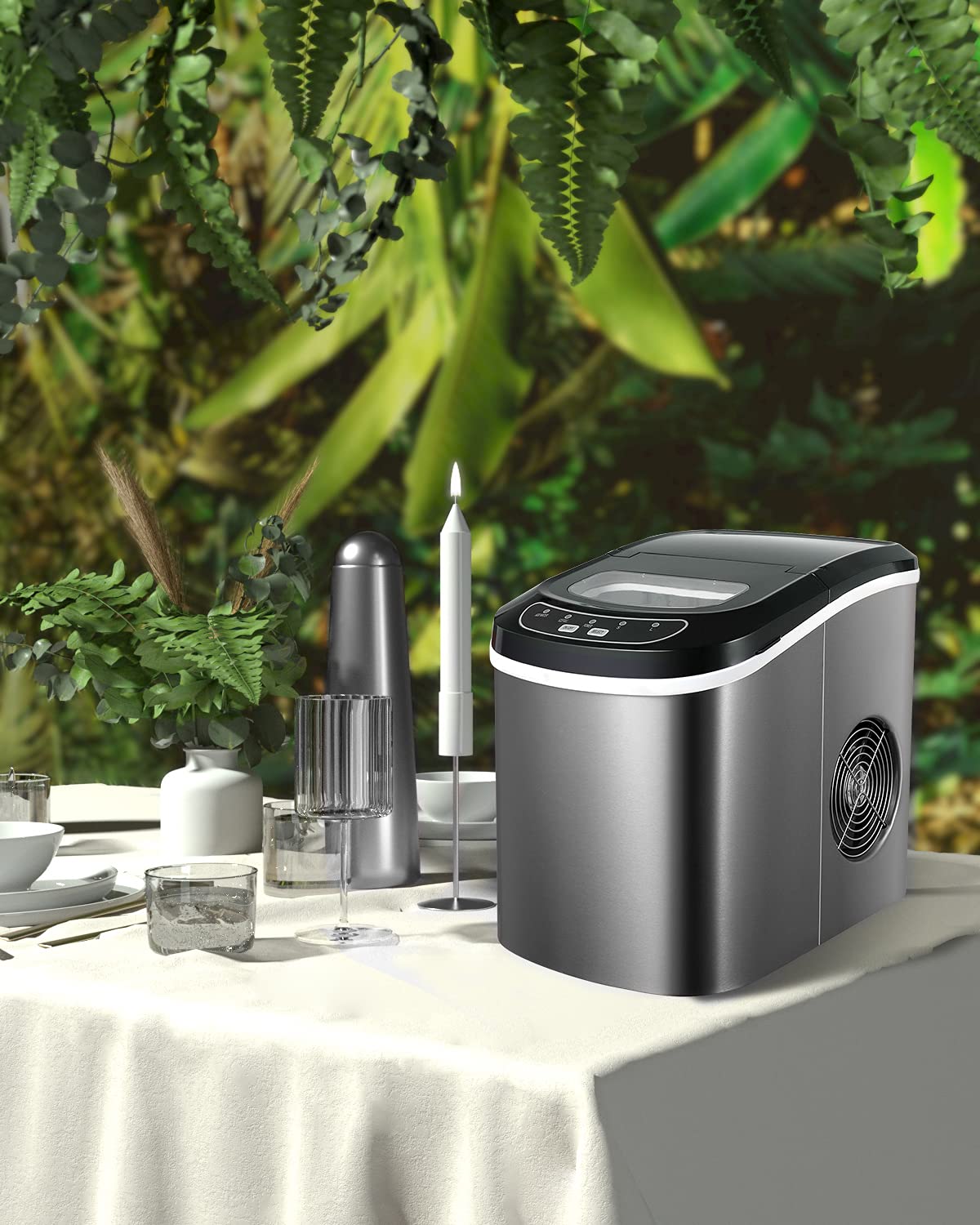 SOUKOO Ice Makers Countertop 26lbs/24h Portable Ice Maker (Stainless Steel)………